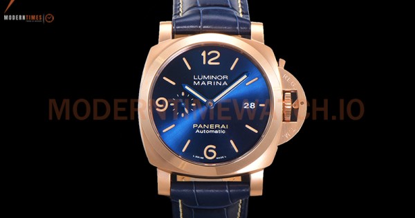 Panerai - PAM1114 Luminor Marina Automatic 44mm RG/LE Blue VSF P9010 ...