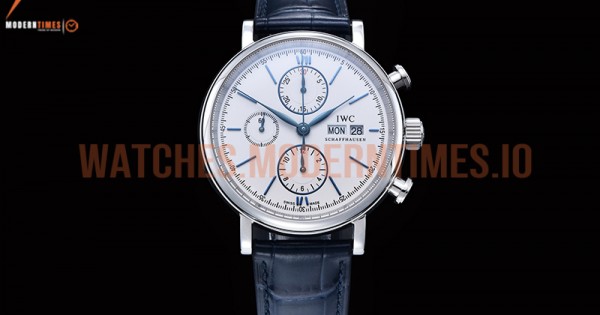 IWC - Portofino Chrono IW3910 SS/LE Wht/Blue Stk TWF A7750 ...