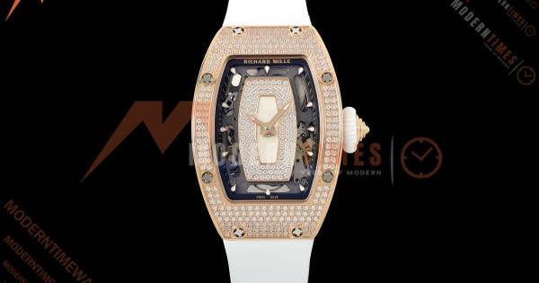 Richard Mille - RM07-01 Rose Gold Snow Set Diamond Wht/RU White Mop ZF ...
