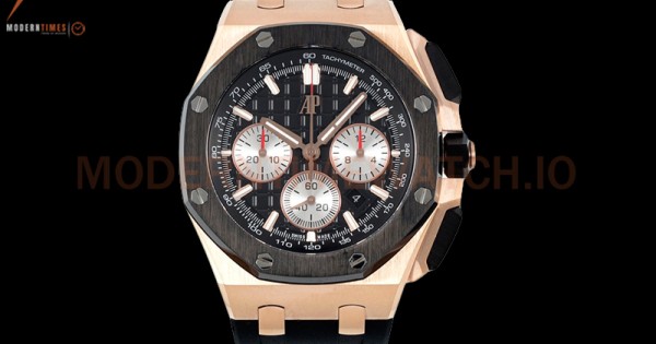 Audemars Piguet - AP ROO Chronograph 26420 RG/RU Black/Black APF 7750 ...